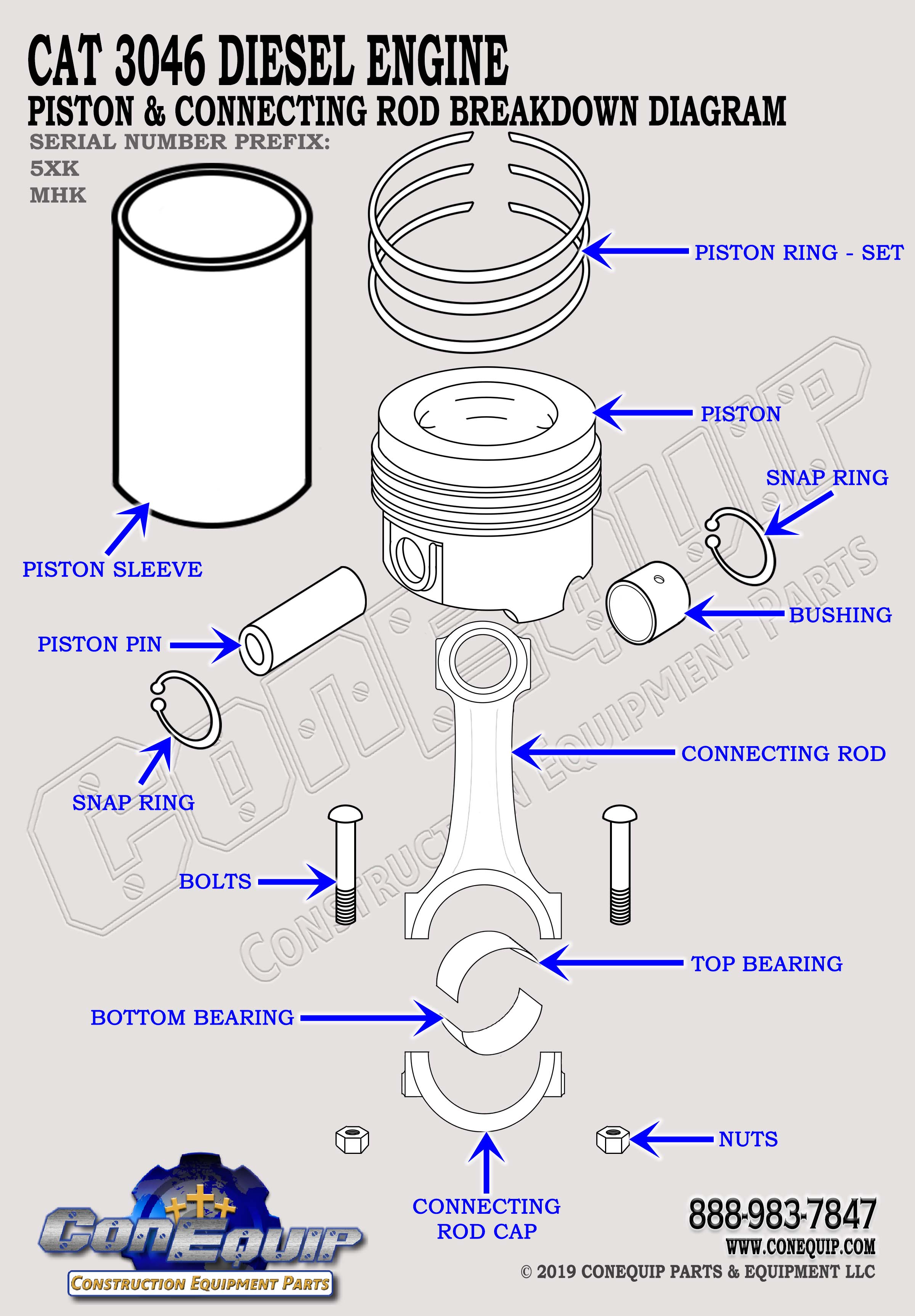 Caterpillar Diesel Engines Part Diagrams | ConEquip.com