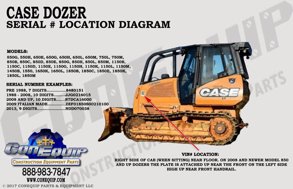 Serial Number Location for Your Case Dozer | ConEquip Parts